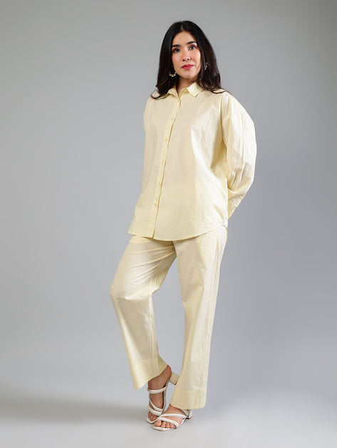 Lime Cotton Poplin Comfort Fit Coord Set – Peppinos Clothing